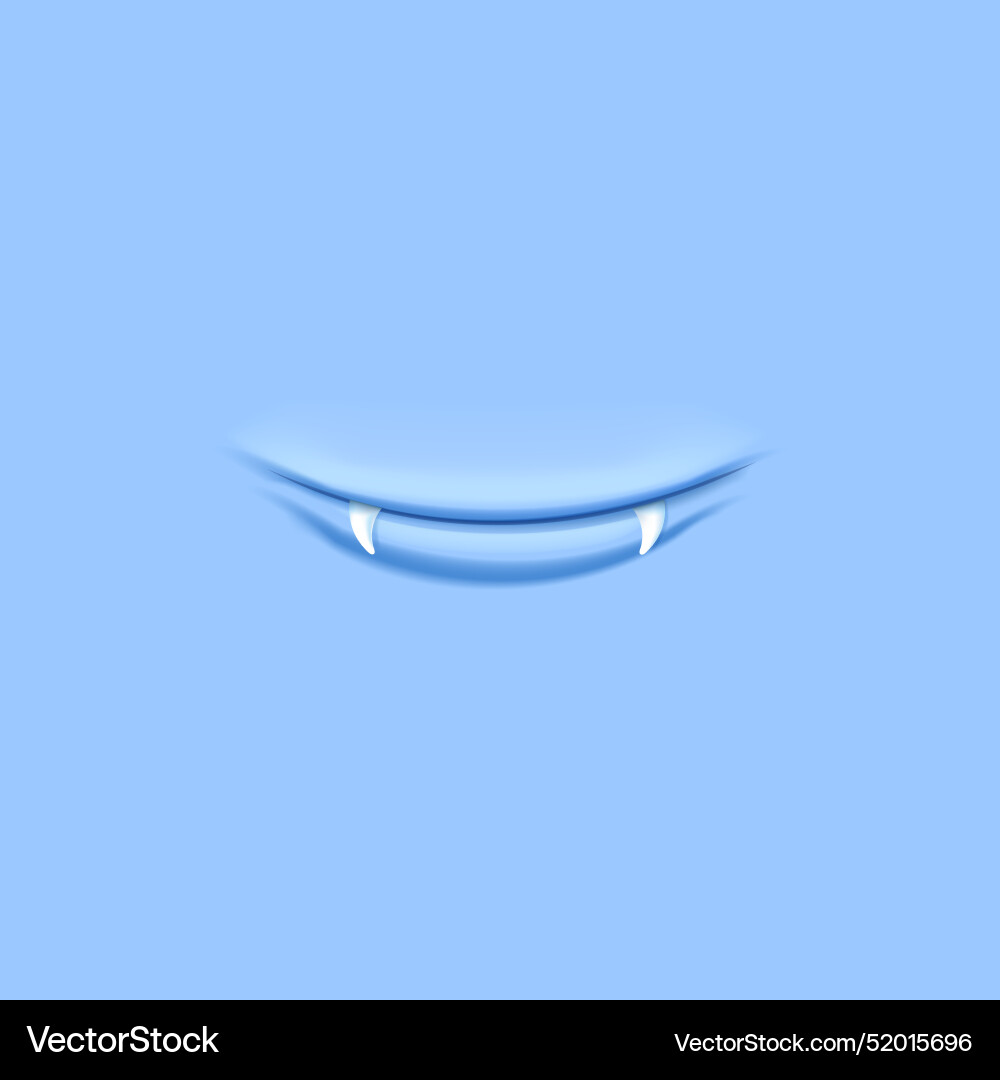 Cartoon vampire mouth with fangs isolated Vector Image