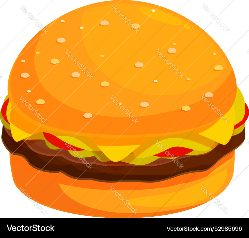Classic burger with beef patty cheese lettuce Vector Image