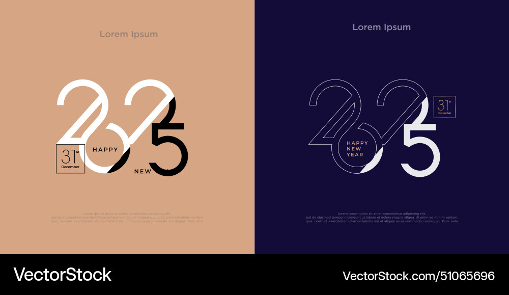 Classic retro 2025 happy new year Royalty Free Vector Image