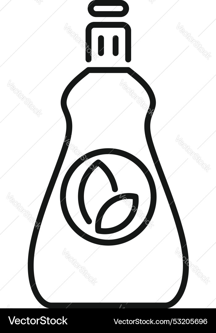 Eco friendly dishwashing liquid bottle with plant Vector Image
