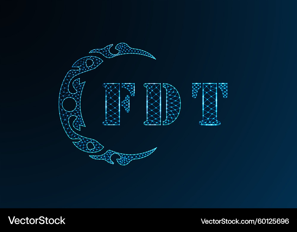 FDT Low Poly Letter Logo – Royalty-Free Vector | VectorStock