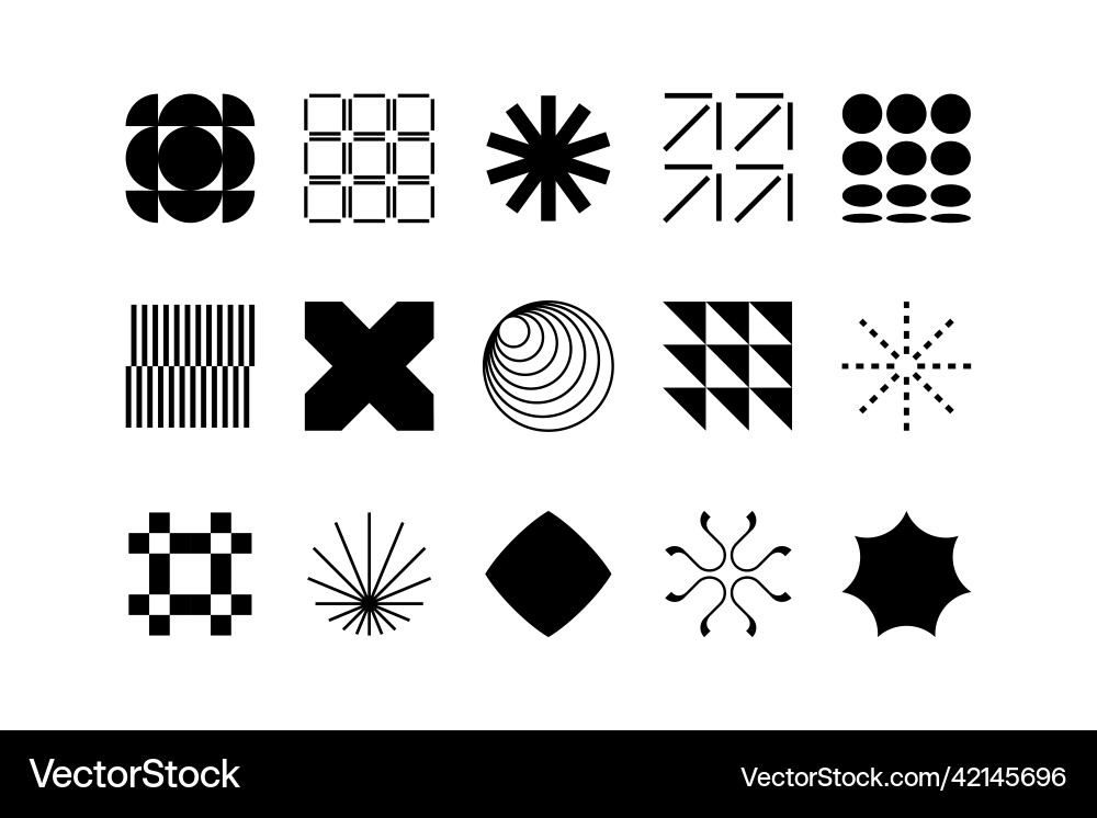 Geometric brutalist shapes simple geometrical Vector Image