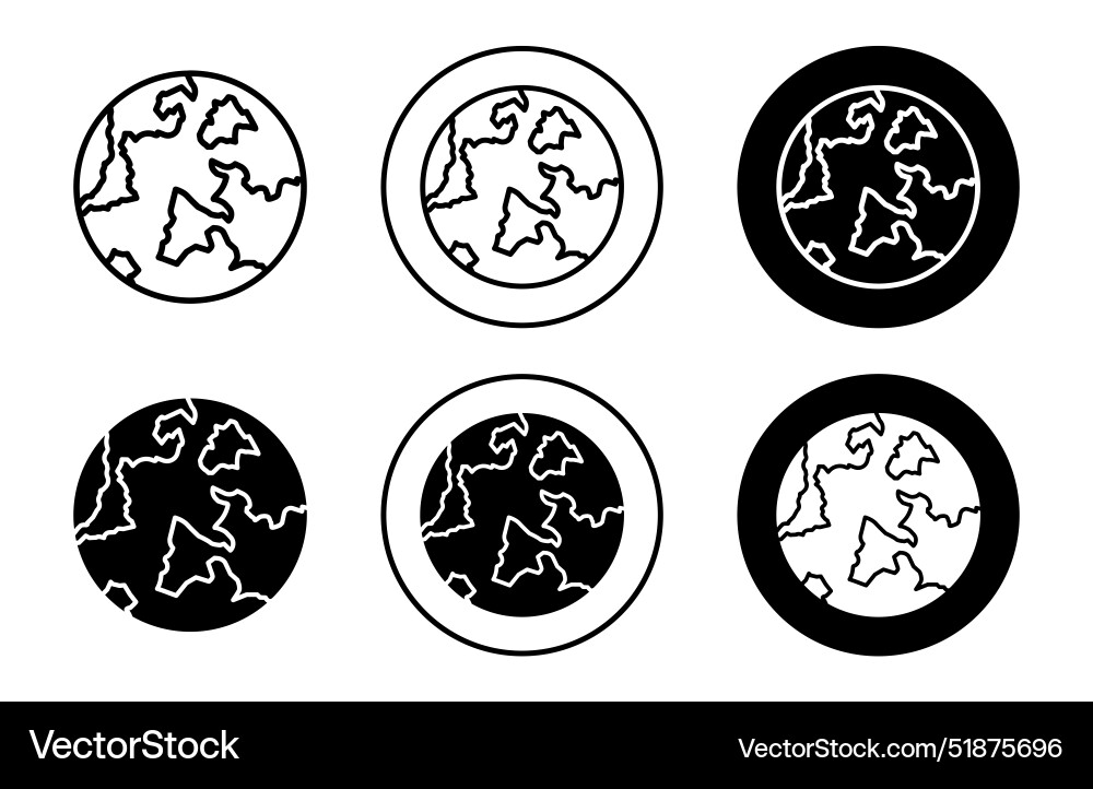 Globe icon outline flat Royalty Free Vector Image