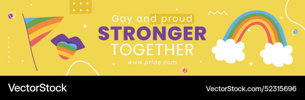 Hand drawn pride month twitch banner Royalty Free Vector