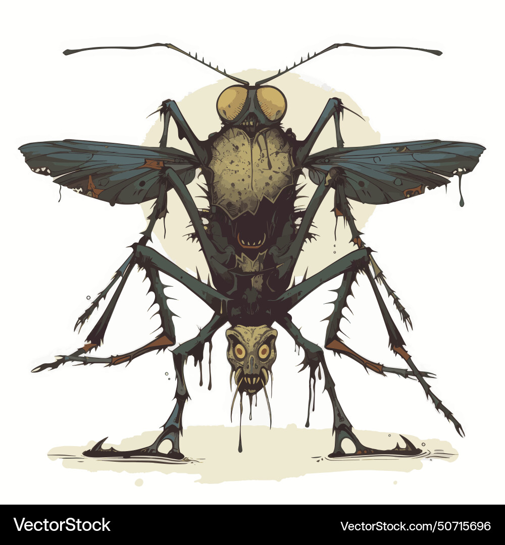 Horror and humor zombie mosquito Royalty Free Vector Image