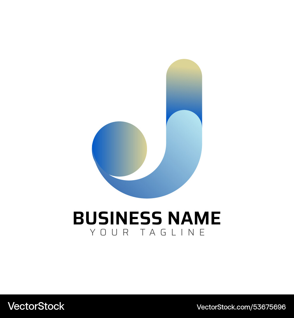 J abstract modern minimalist premium typography 3d