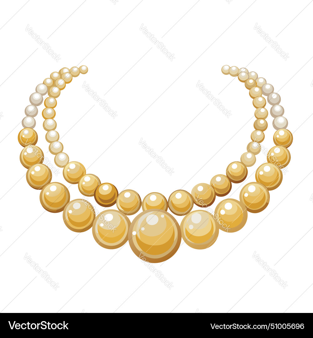 Pearl necklace isolated Royalty Free Vector Image