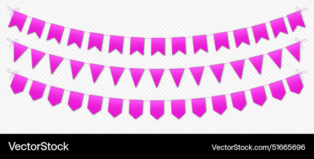 Pink bunting flags carnival party festive Vector Image