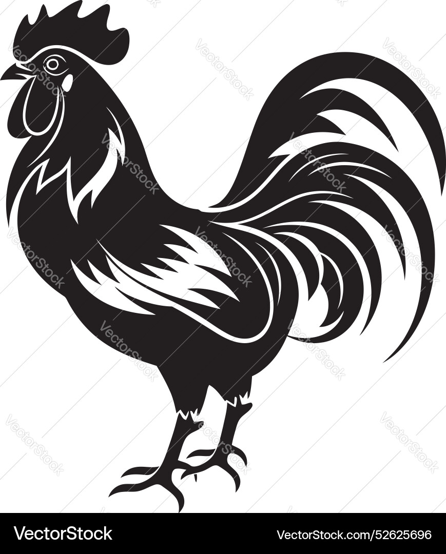 Rooster reign roster chicken emblem in icon Vector Image