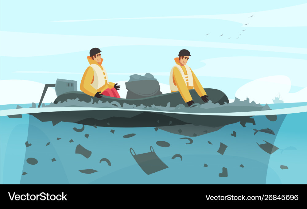 Water waste collecting composition Royalty Free Vector Image