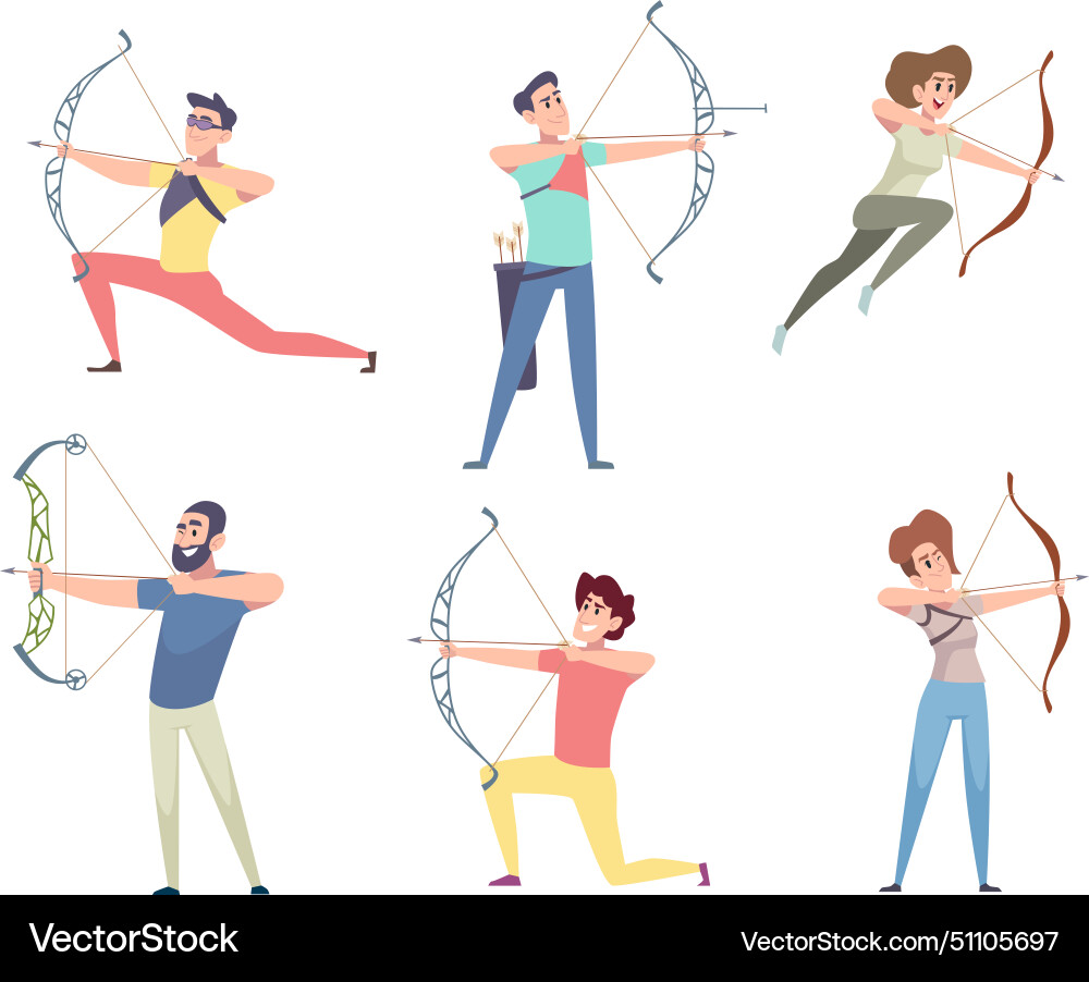 Archers sport activity with battle archer Vector Image