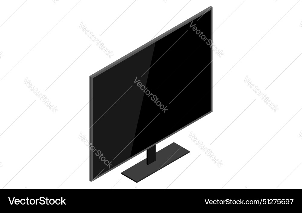 Black appliances tv isometric Royalty Free Vector Image