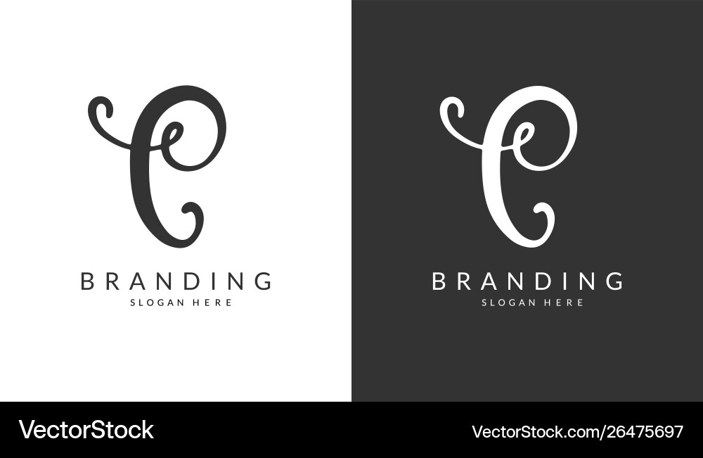 C letter logo design template Royalty Free Vector Image