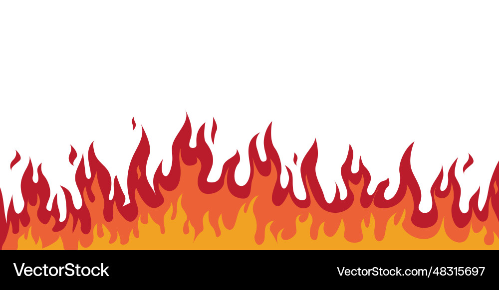 Cartoon fire flames set isolated Royalty Free Vector Image