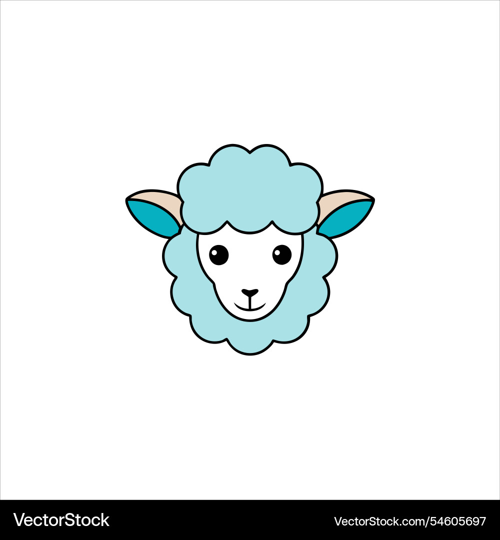 Charming gentle lamb head cartoon Royalty Free Vector Image