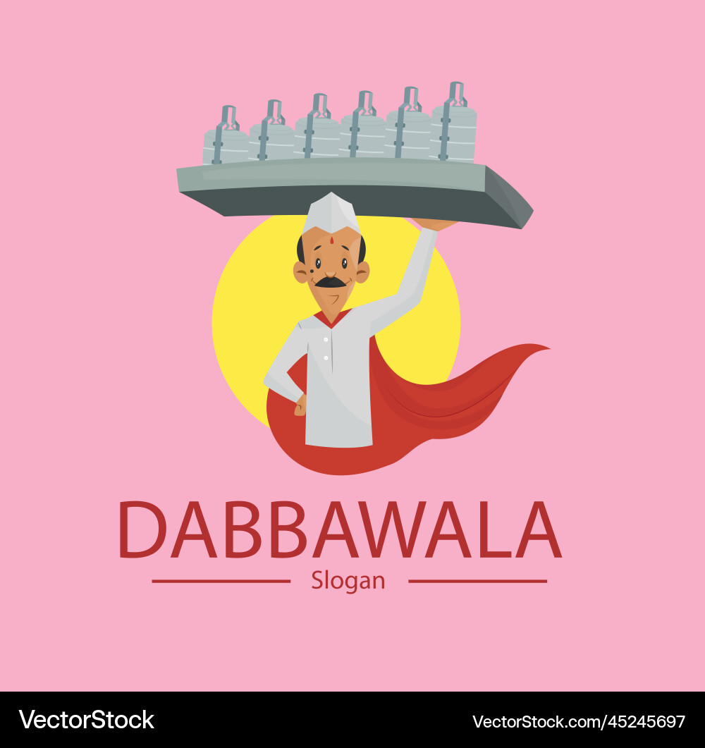Dabbawala mascot logo Royalty Free Vector Image