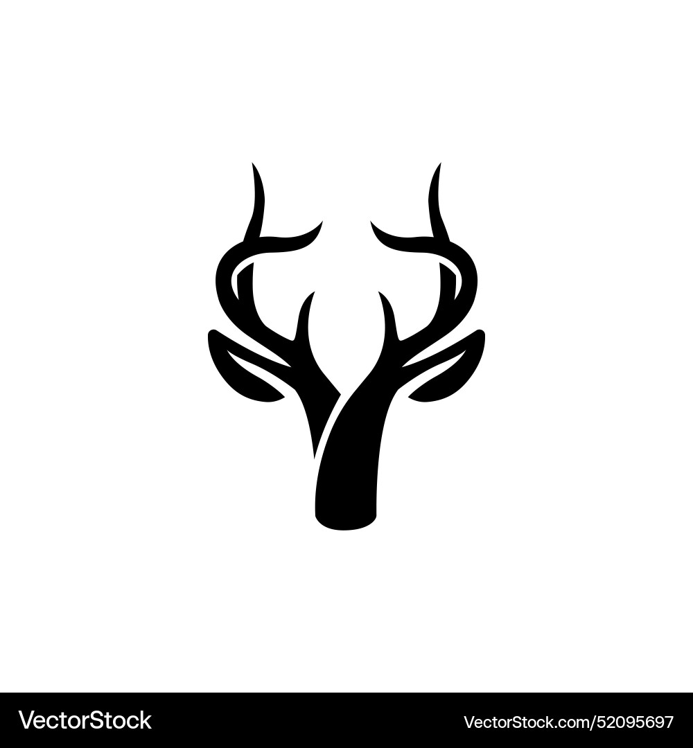 Deer head antlers logo Royalty Free Vector Image