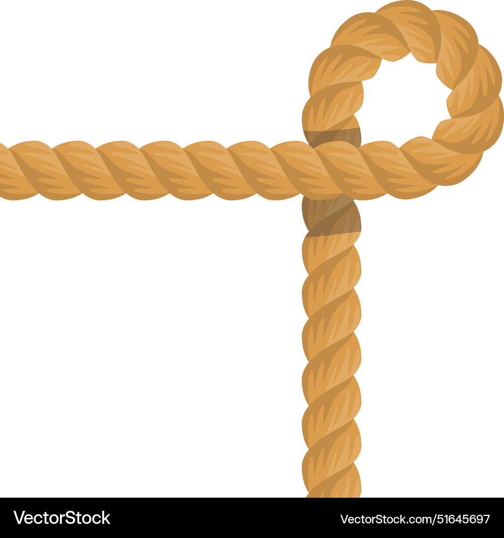 Detailed realistic rope knot graphic strong Vector Image