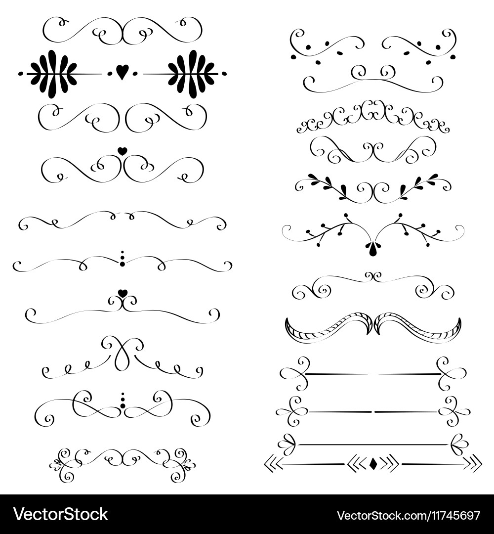 Flourishes ans curls Royalty Free Vector Image