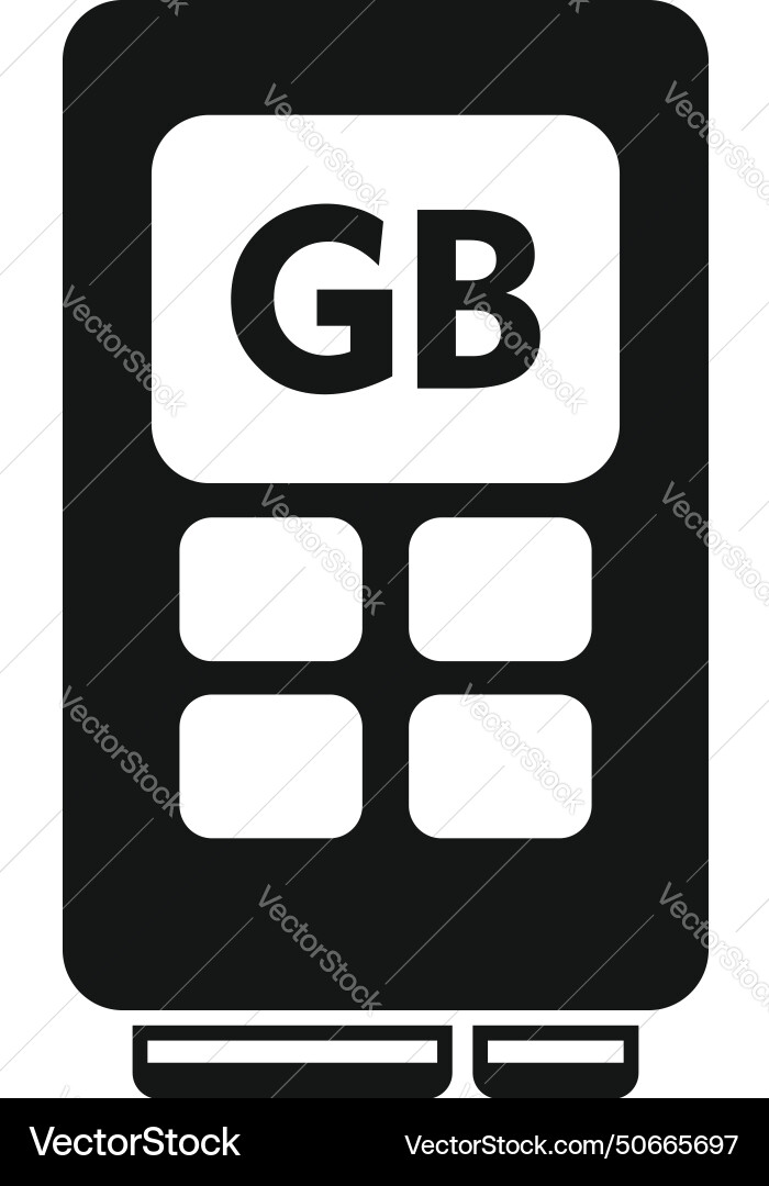 Gb memory board icon simple solid machine Vector Image