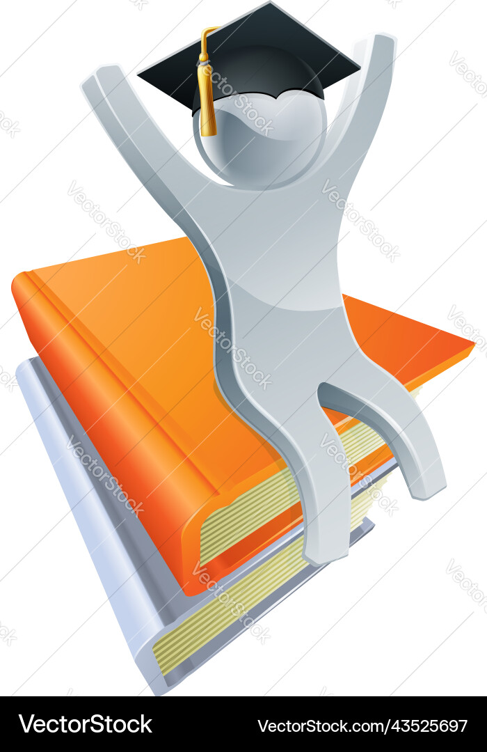 Graduate on giant books Royalty Free Vector Image