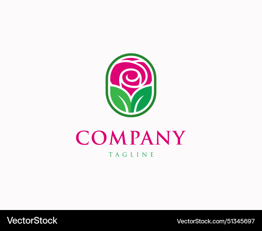 Natural leaf and rose flower logo Royalty Free Vector Image