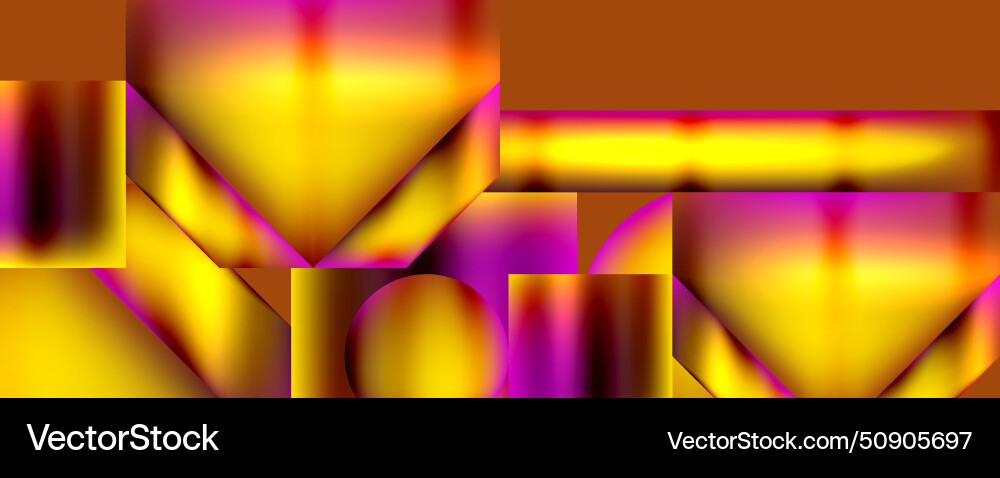 Neon color abstract geometric shapes background Vector Image