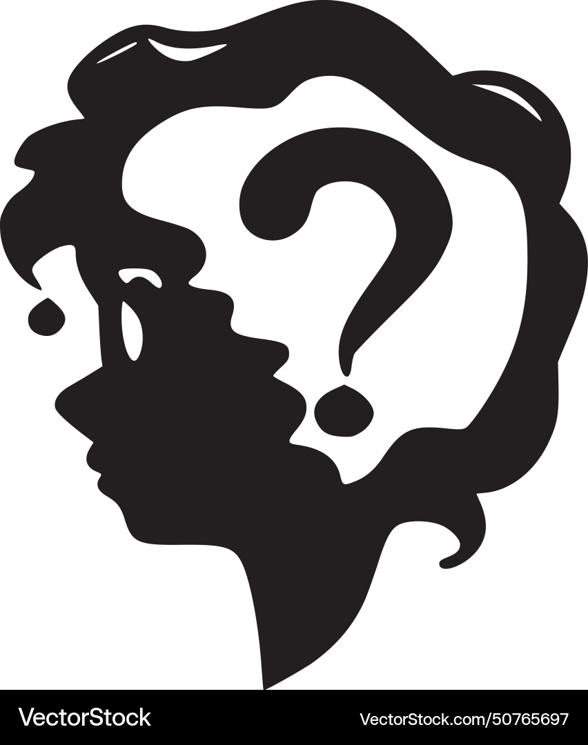 Question - black and white isolated icon Vector Image