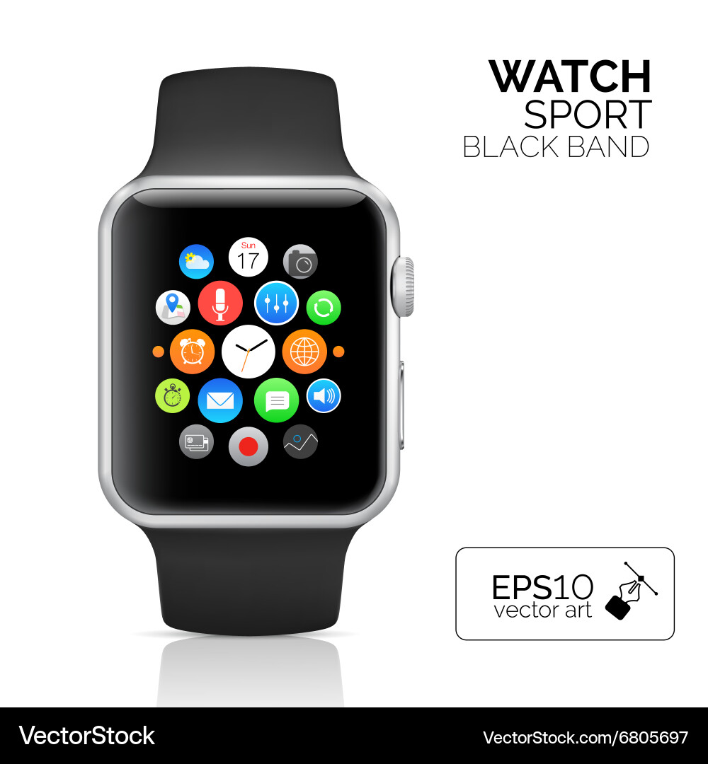 Smart watch isolated Royalty Free Vector Image