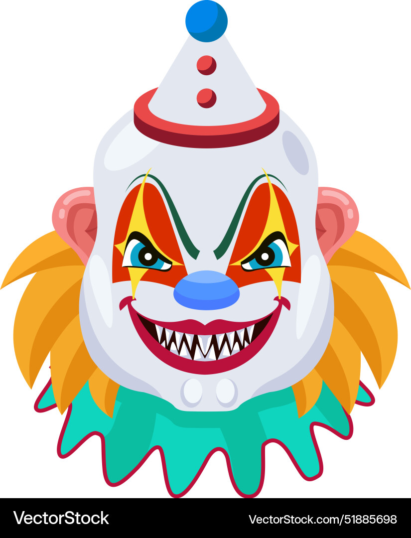 Basic rgba flat style icon showing spooky buffoon Vector Image