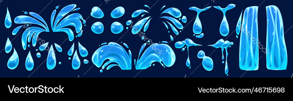 Cartoon water tear icon set liquid graphic Vector Image