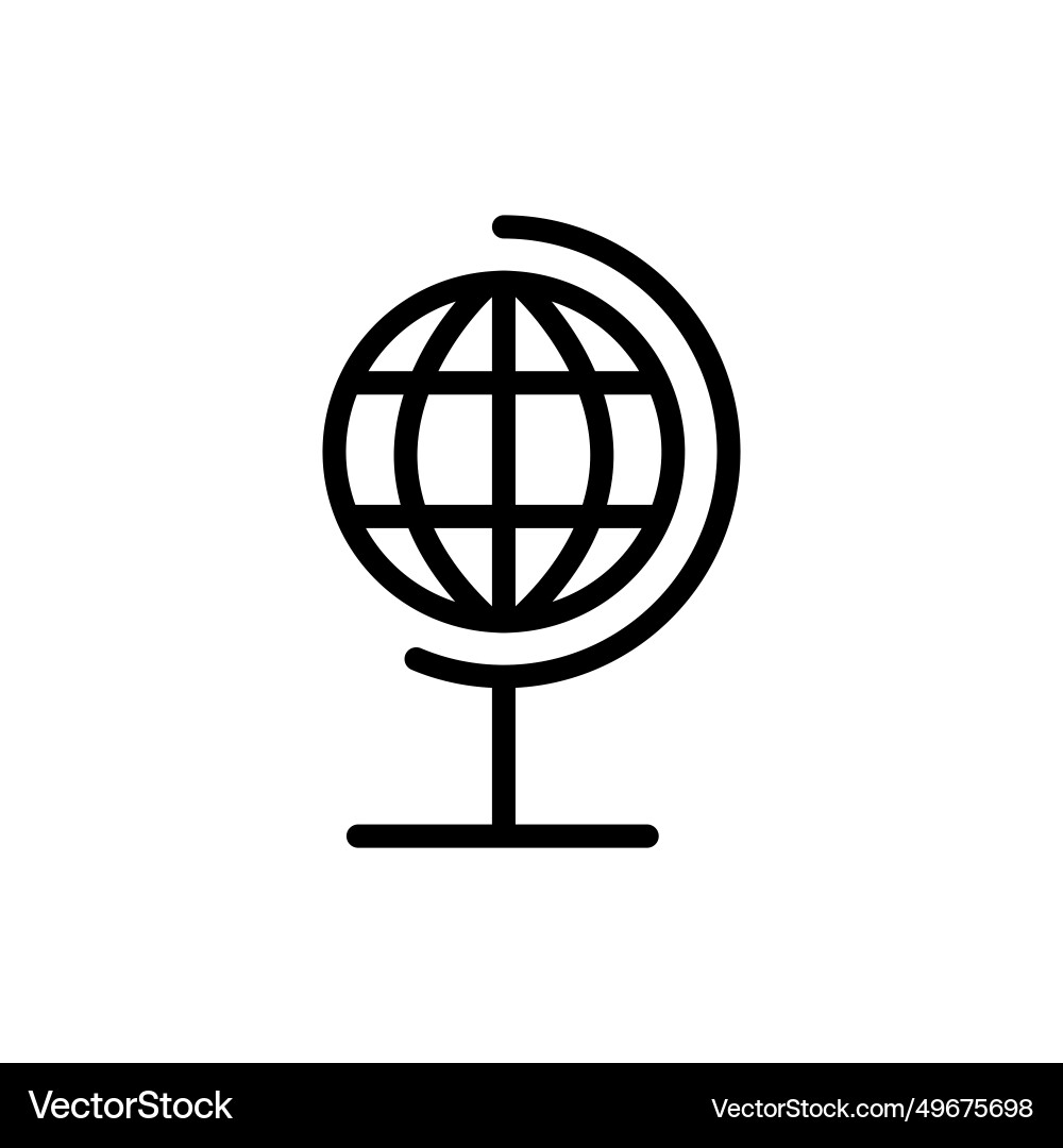 Globe line icon logo Royalty Free Vector Image