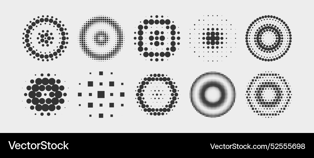 Halftones geometric dots gradient and pop art Vector Image