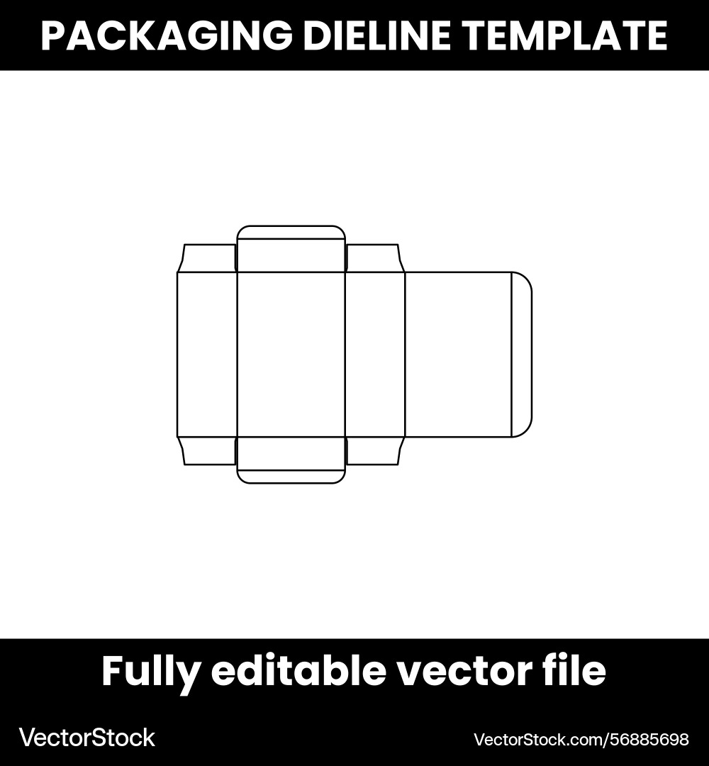 Packaging box dieline label and full Royalty Free Vector