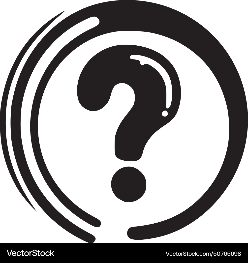 Question - minimalist and simple silhouette Vector Image