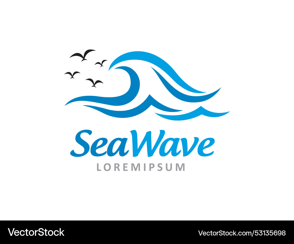 Sea wave logo symbol or icon template Royalty Free Vector