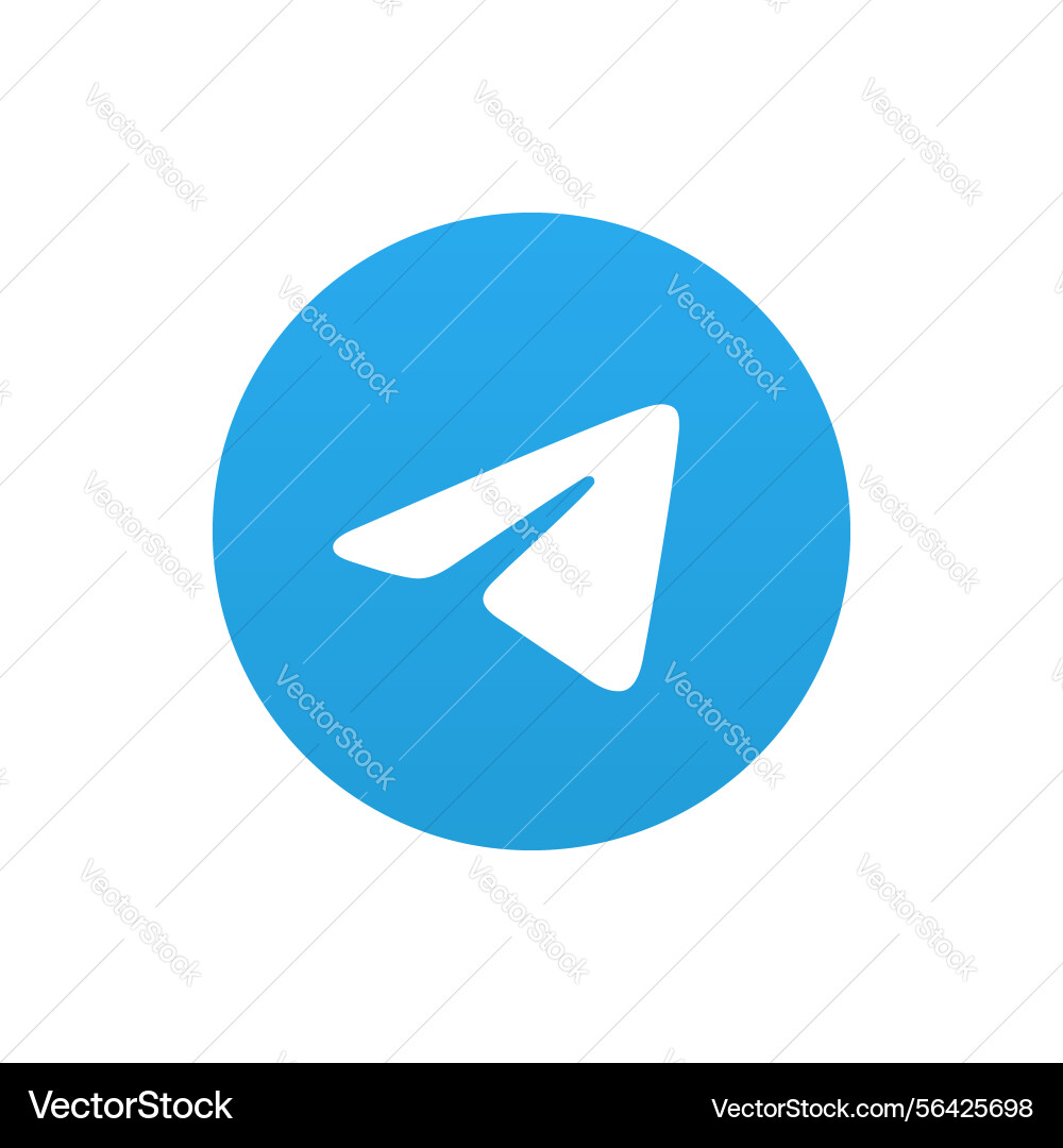 Telegram circle logo icon app editable Royalty Free Vector