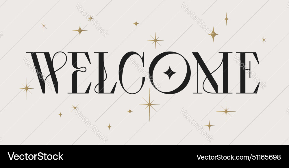Welcome lettering banner poster Royalty Free Vector Image