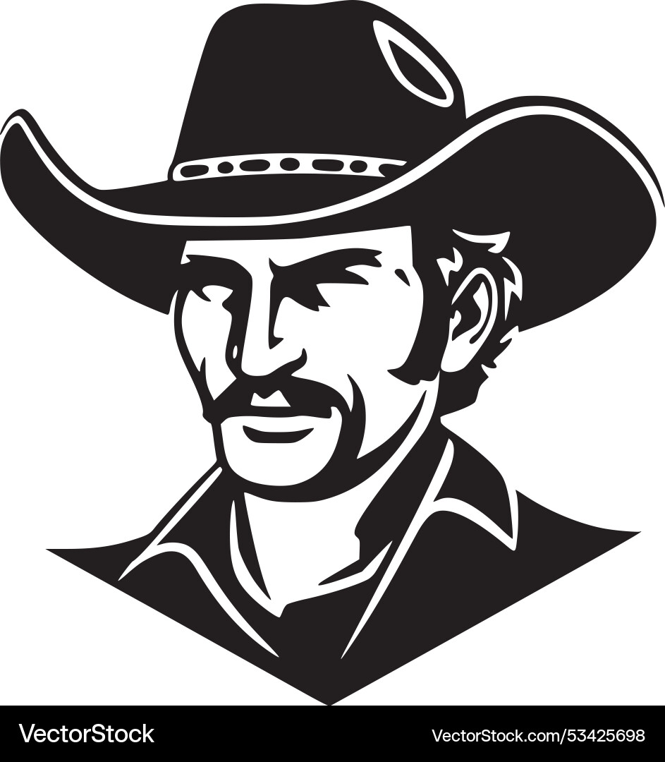 Western - minimalist and flat logo Royalty Free Vector Image