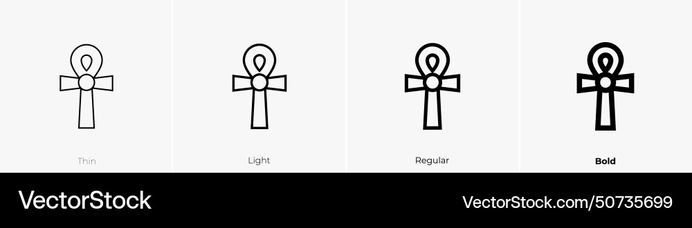 Ankh icon thin light regular and bold style Vector Image