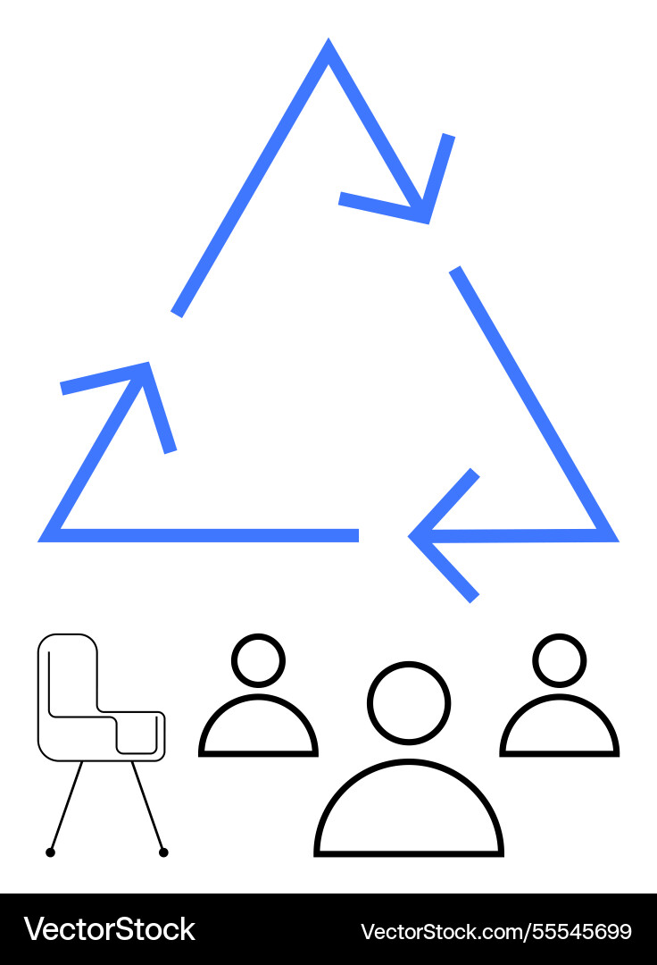 Collaboration concept with triangle arrows Vector Image