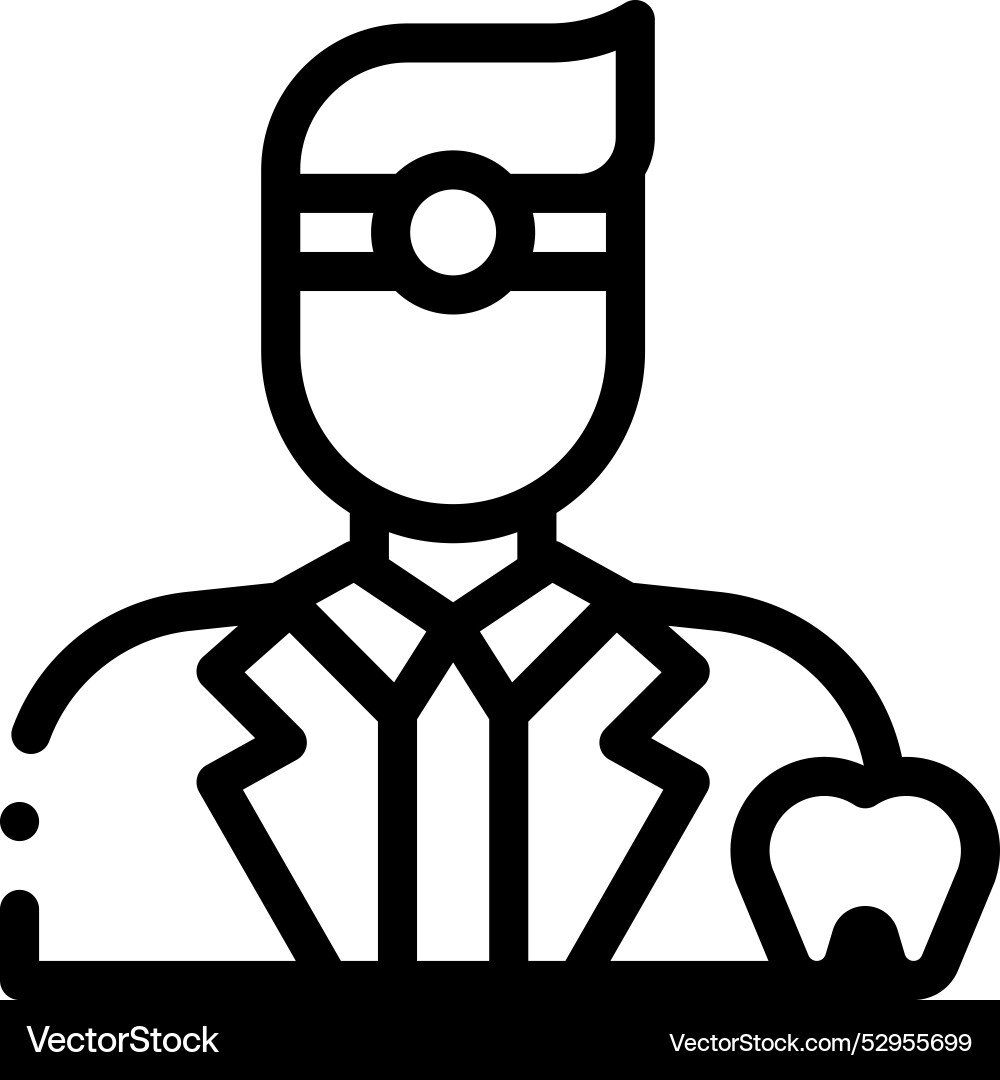 Dentist icon thin linear style design isolated Vector Image