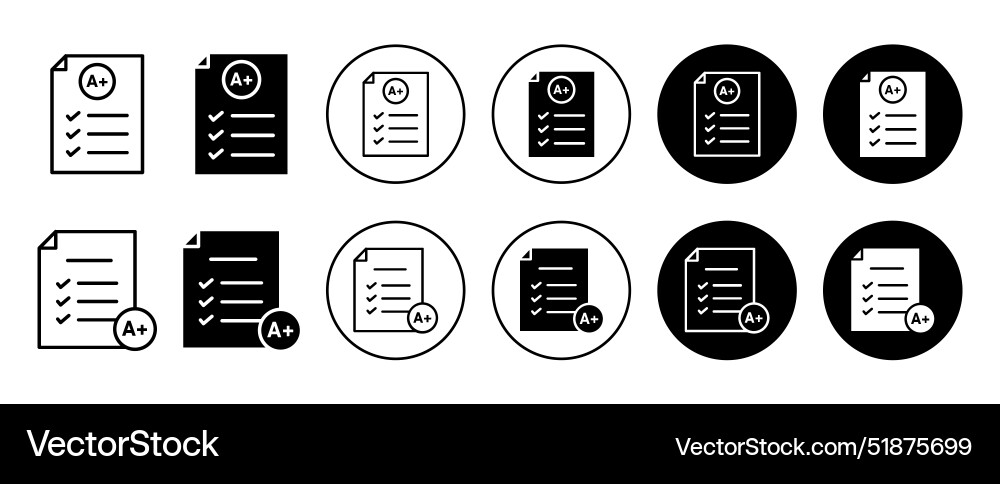 Grades icon outline flat Royalty Free Vector Image