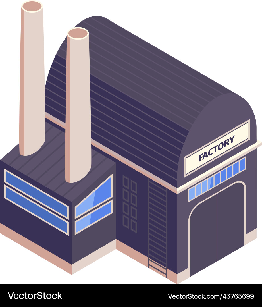 Isometric factory building Royalty Free Vector Image