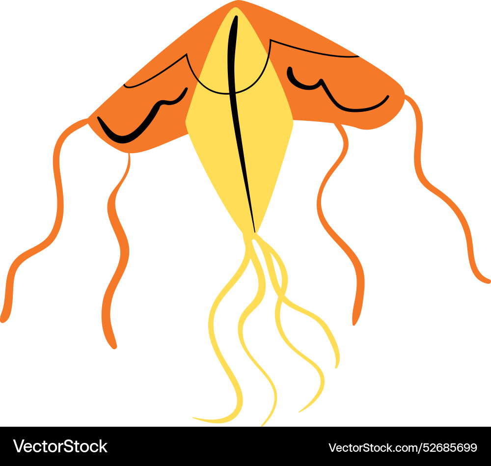 Kite fly plane shape Royalty Free Vector Image