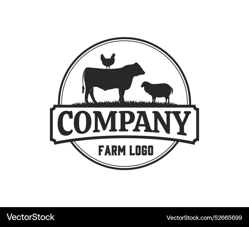 Meat farm logo design or animal Royalty Free Vector Image