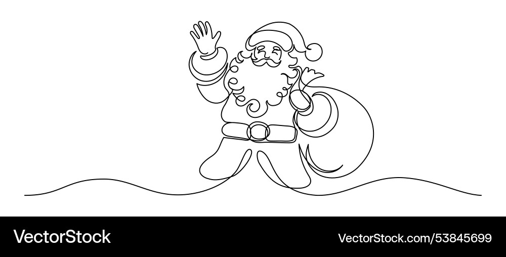 One continuous line drawing of christmas Vector Image