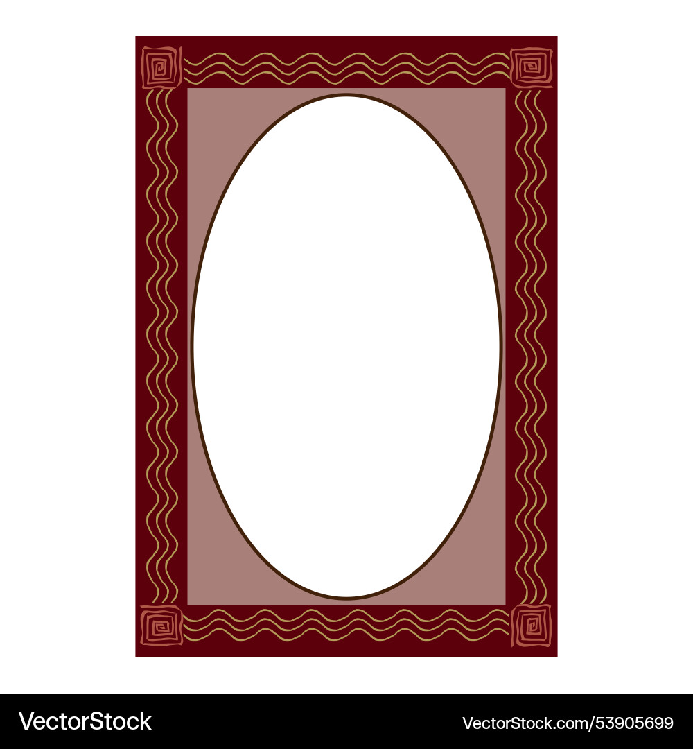Oval photo frame in a rectangle brown tones Vector Image