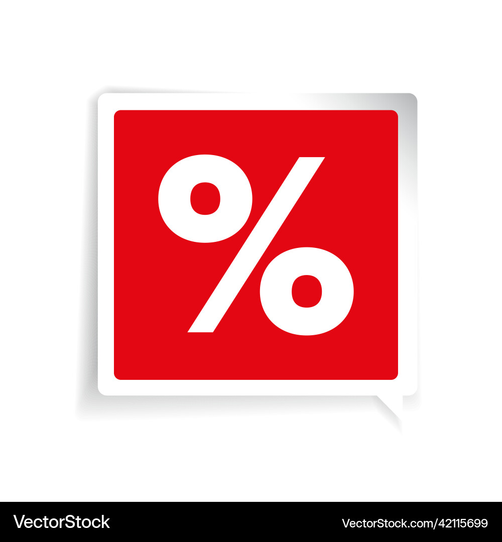 Percent sign label Royalty Free Vector Image - VectorStock