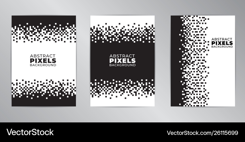 Pixel Art Background Set - Modern Royalty Free Vector Image